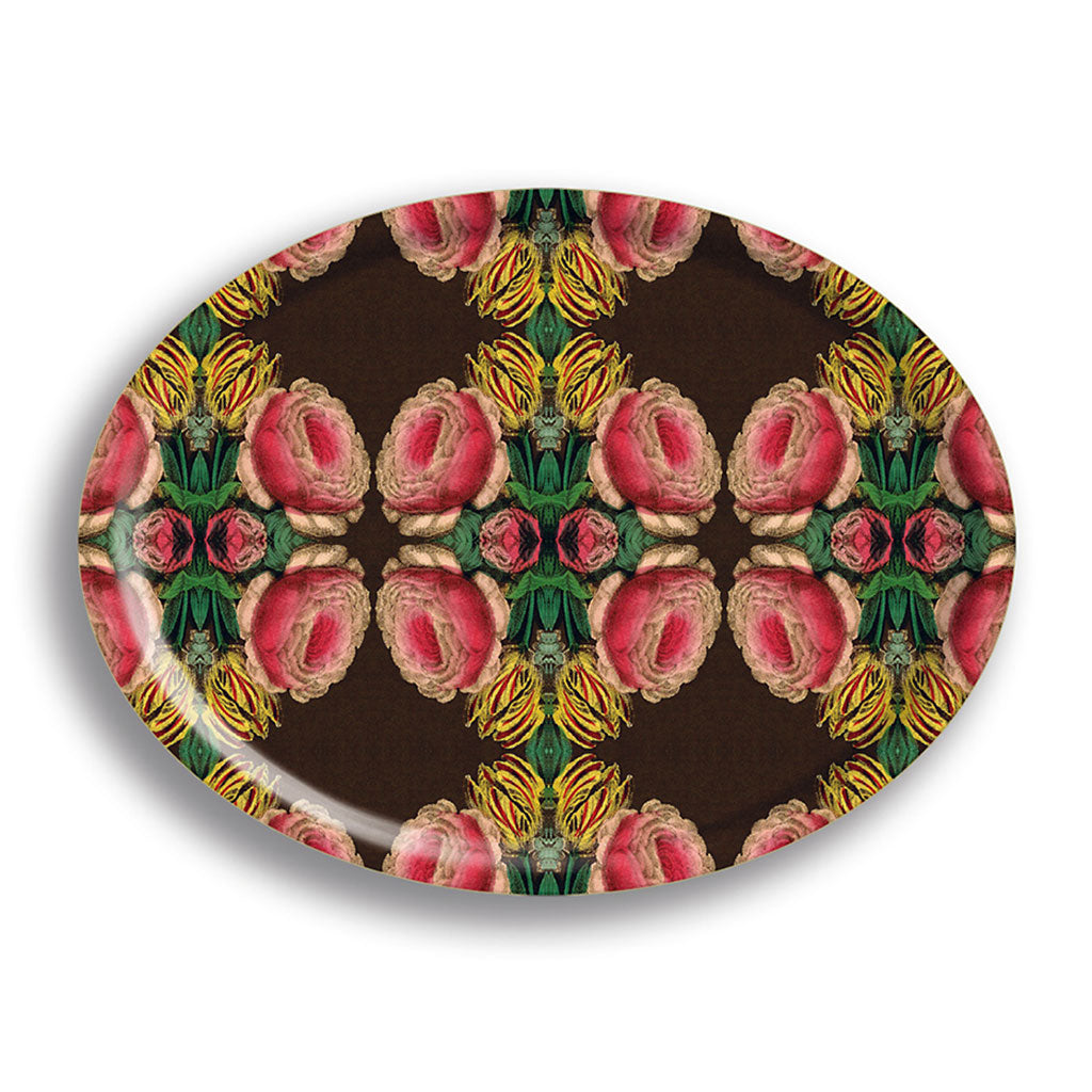 PATCH NYC Cabbage Rose Oval Tray