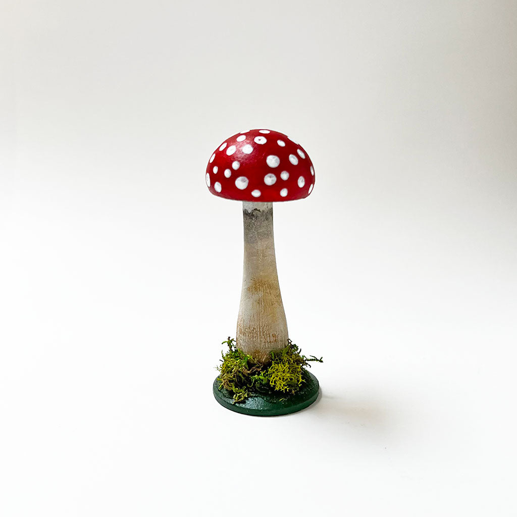 Hand Painted Mushroom Specimen in a Glass Dome (C) – PATCH NYC