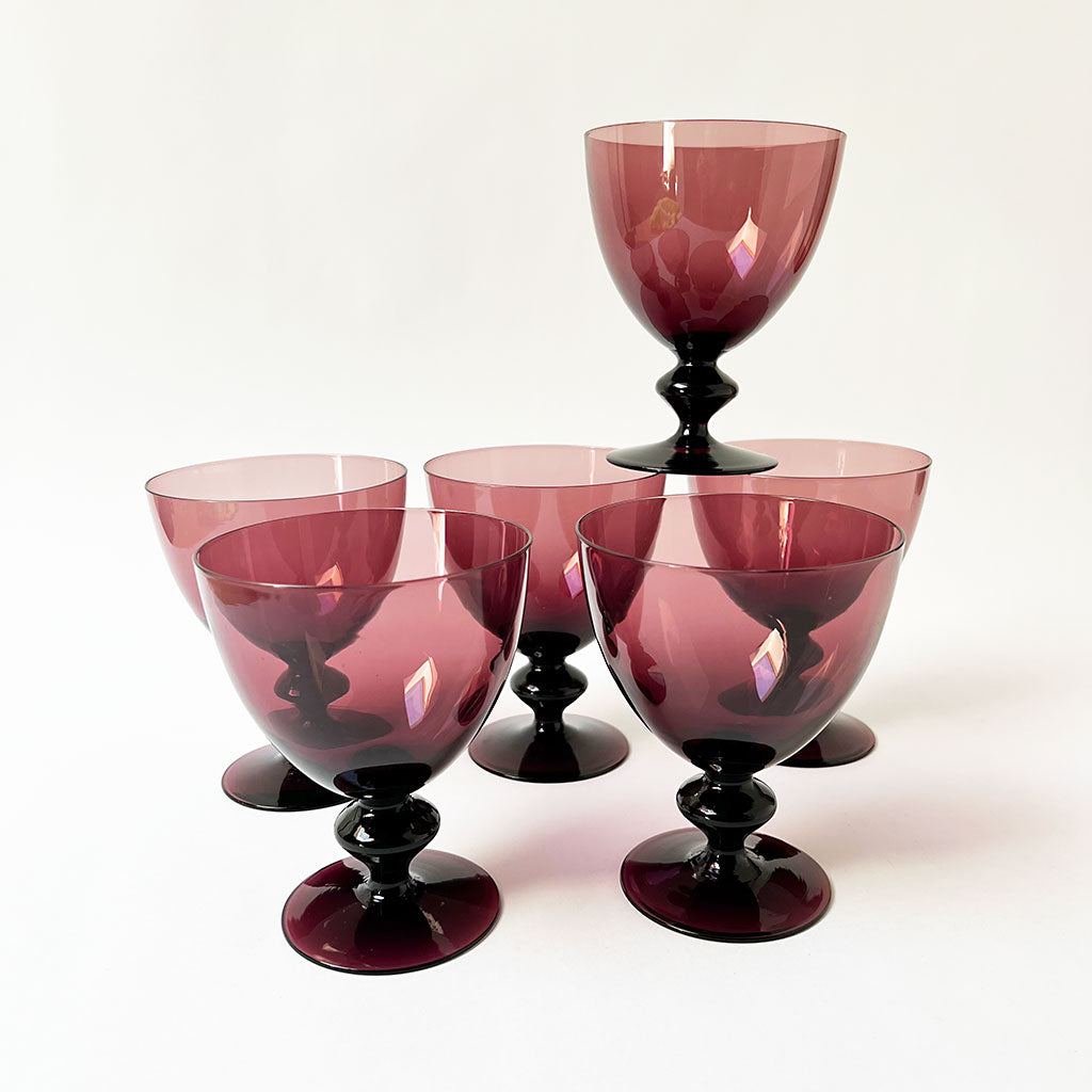 Vintage Drinking Glasses Plum (Set of 6) – PATCH NYC