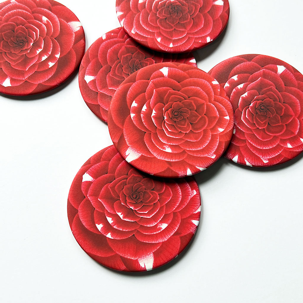 PATCH NYC Red Camellia Coaster Set