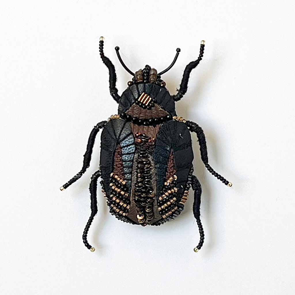 Black & Brown Large Beetle Embroidered Pin by Trovelore – PATCH NYC